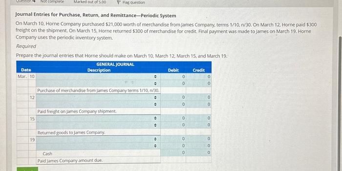 Solved Journal Entries for Purchase, Return, and | Chegg.com