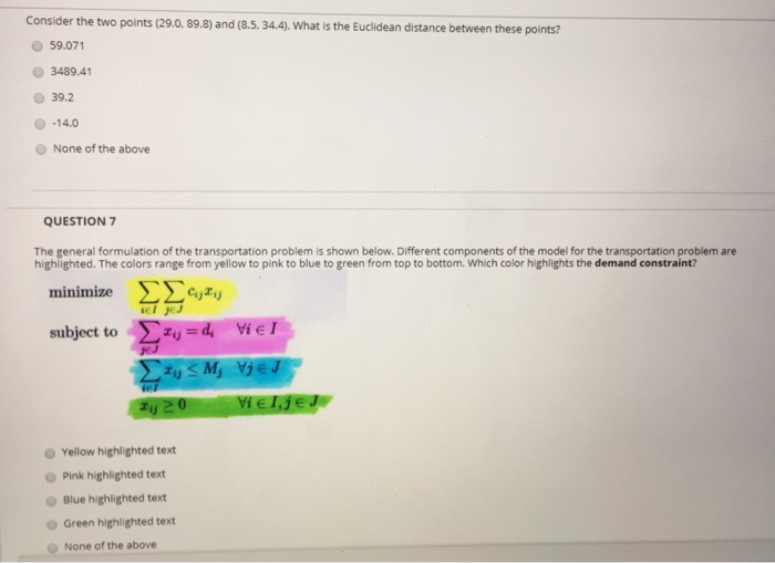 Solved Consider the two points (29.0, 89.8) and (8.5.34.4). | Chegg.com