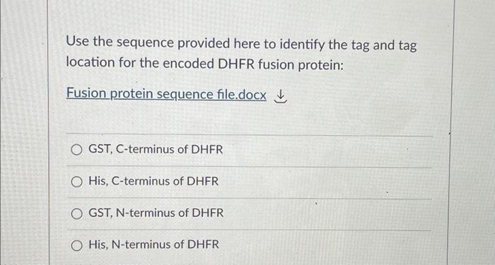 Use the sequence provided here to identify the tag | Chegg.com