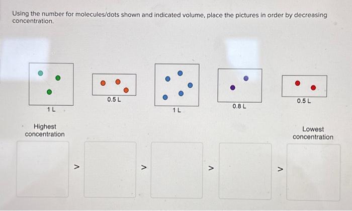 Solved Using the number for molecules/dots shown and | Chegg.com