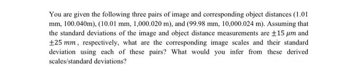 Solved You are given the following three pairs of image and | Chegg.com