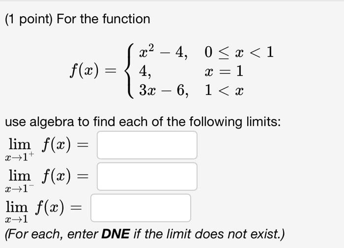 Solved (1 point) For the function | Chegg.com
