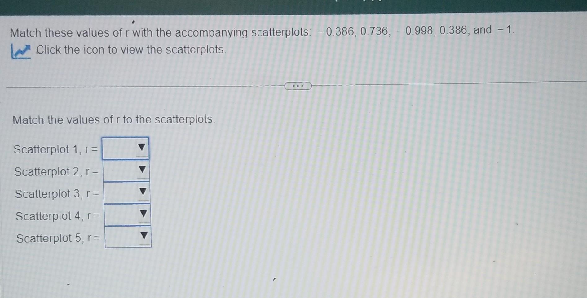 Solved Match these values of r with the accompanying | Chegg.com