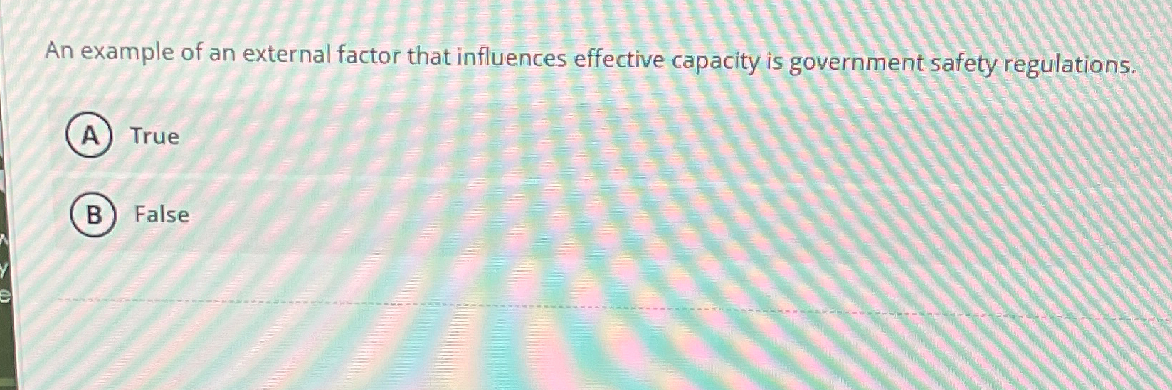 Solved An example of an external factor that influences | Chegg.com