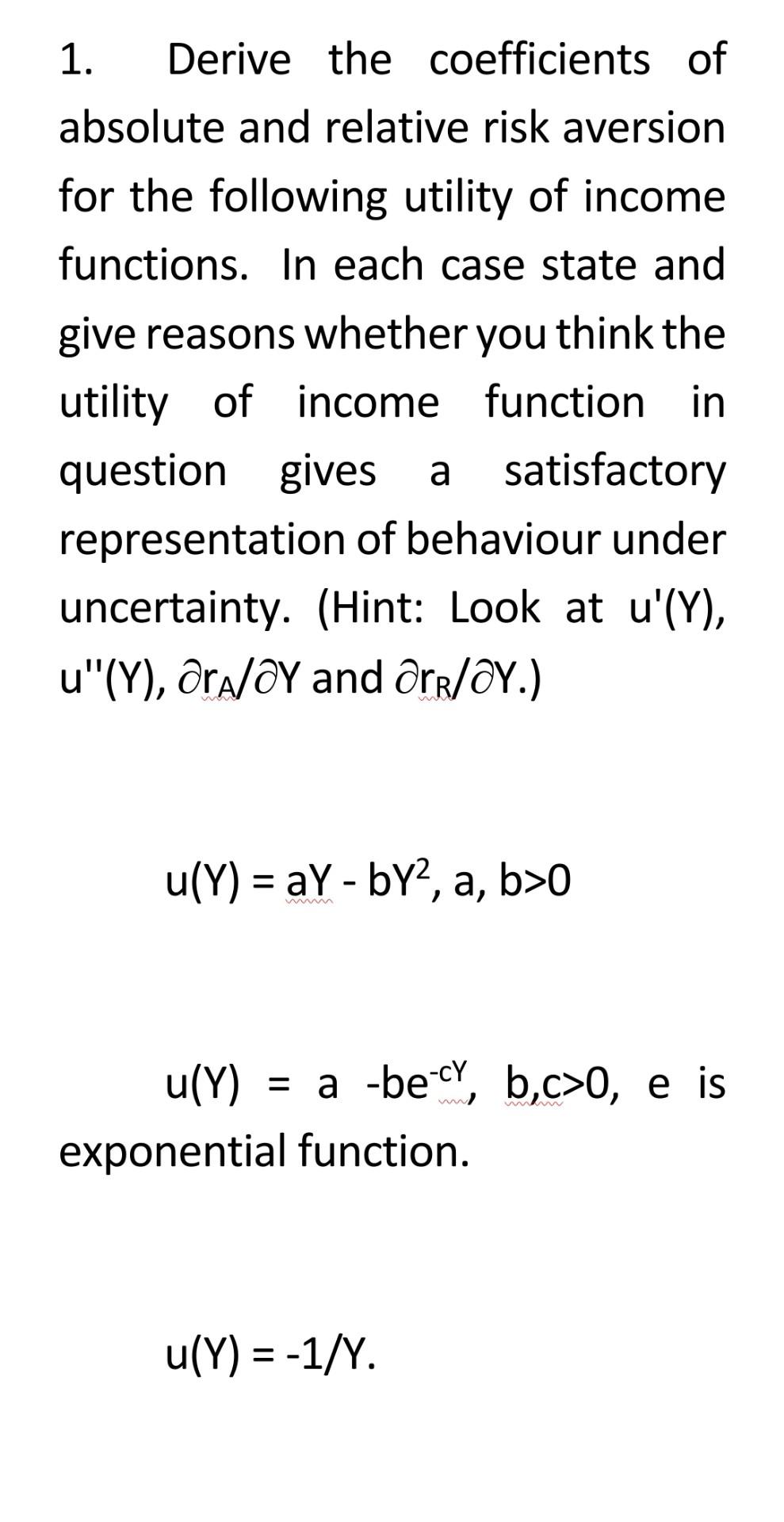 Solved 1. Derive the coefficients of absolute and relative | Chegg.com