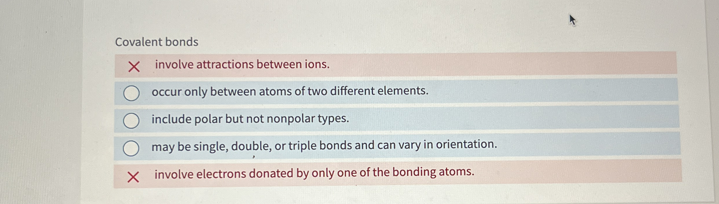 Covalent bondsinvolve attractions between ions.occur | Chegg.com
