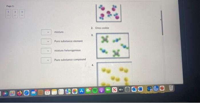 Solved mixture Pure substance element mixture heterogenous | Chegg.com