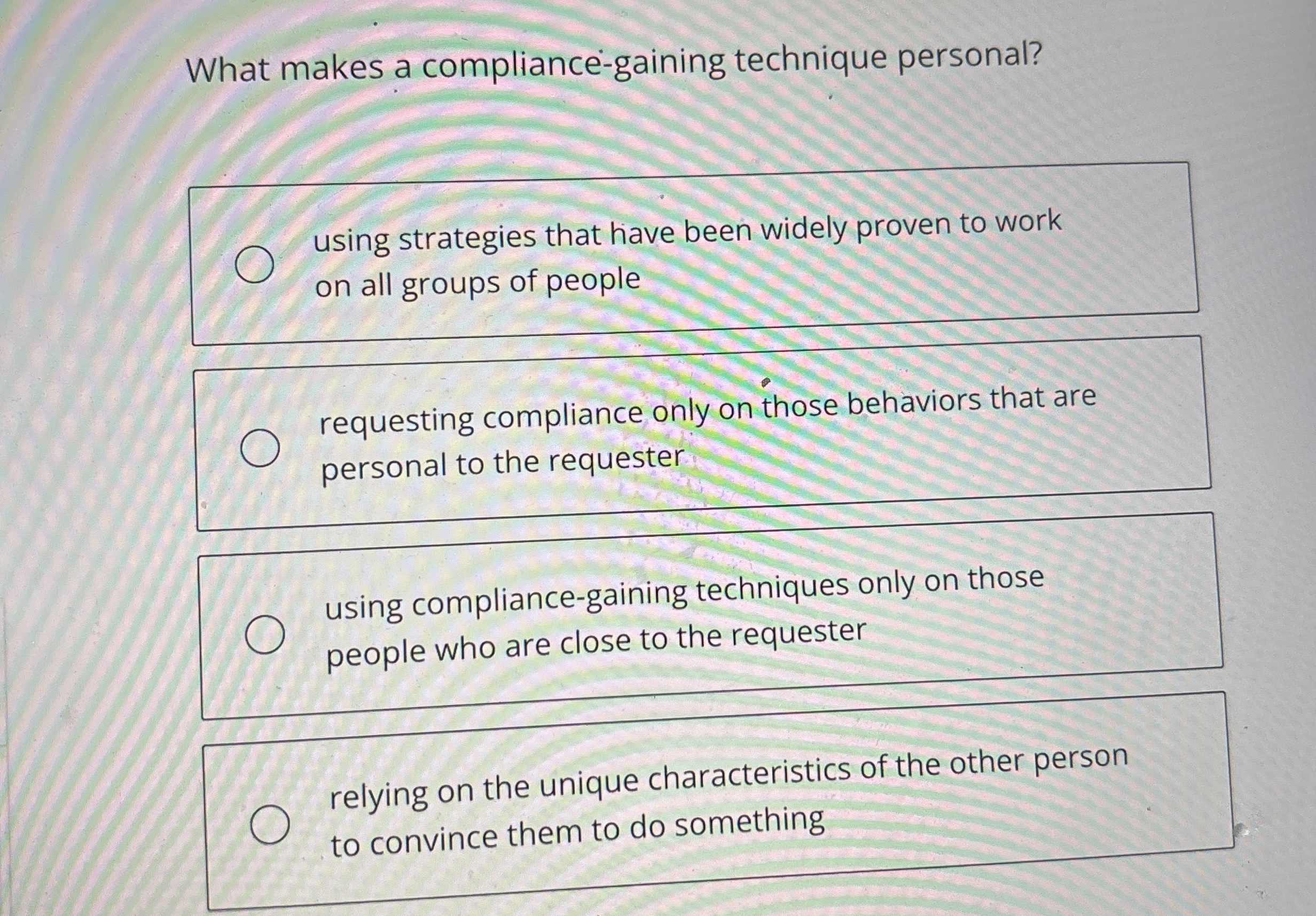 Solved What makes a compliance-gaining technique | Chegg.com