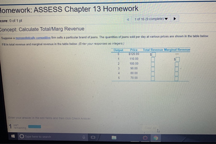 Solved lomework: ASSESS Chapter 13 Homework core: 0 of 1 pt | Chegg.com