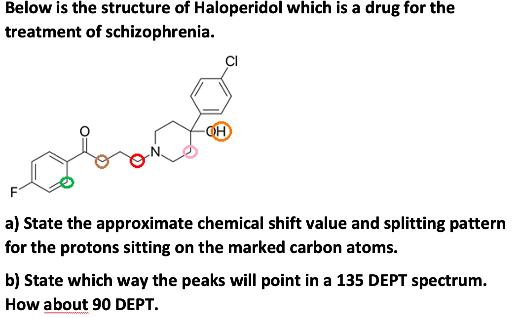 Solved Below is the structure of Haloperidol which is a drug | Chegg.com