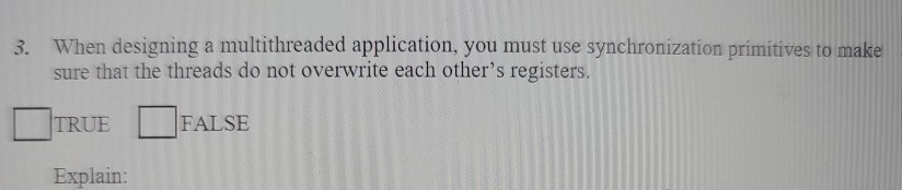 Solved Consider the following 2 threads to be run | Chegg.com