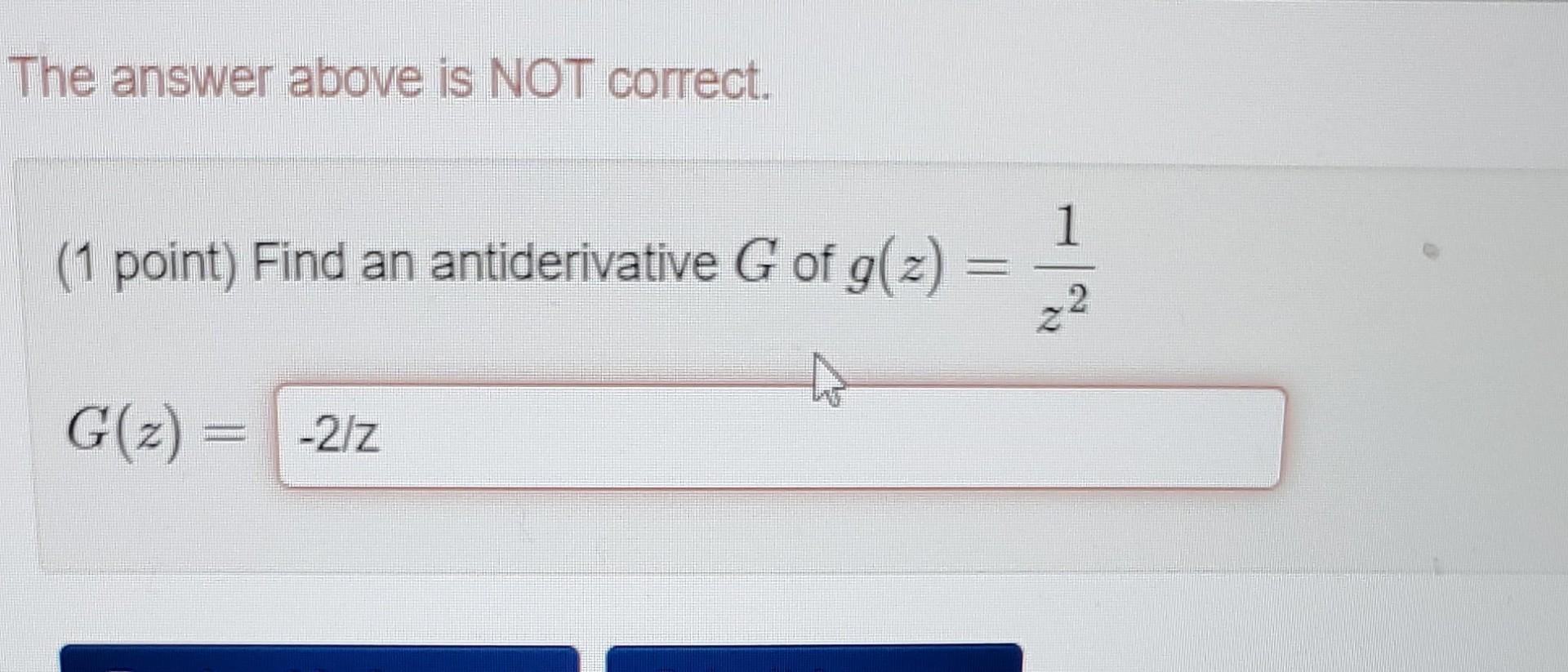 Solved The answer above is NOT correct. (1 point) Find an | Chegg.com