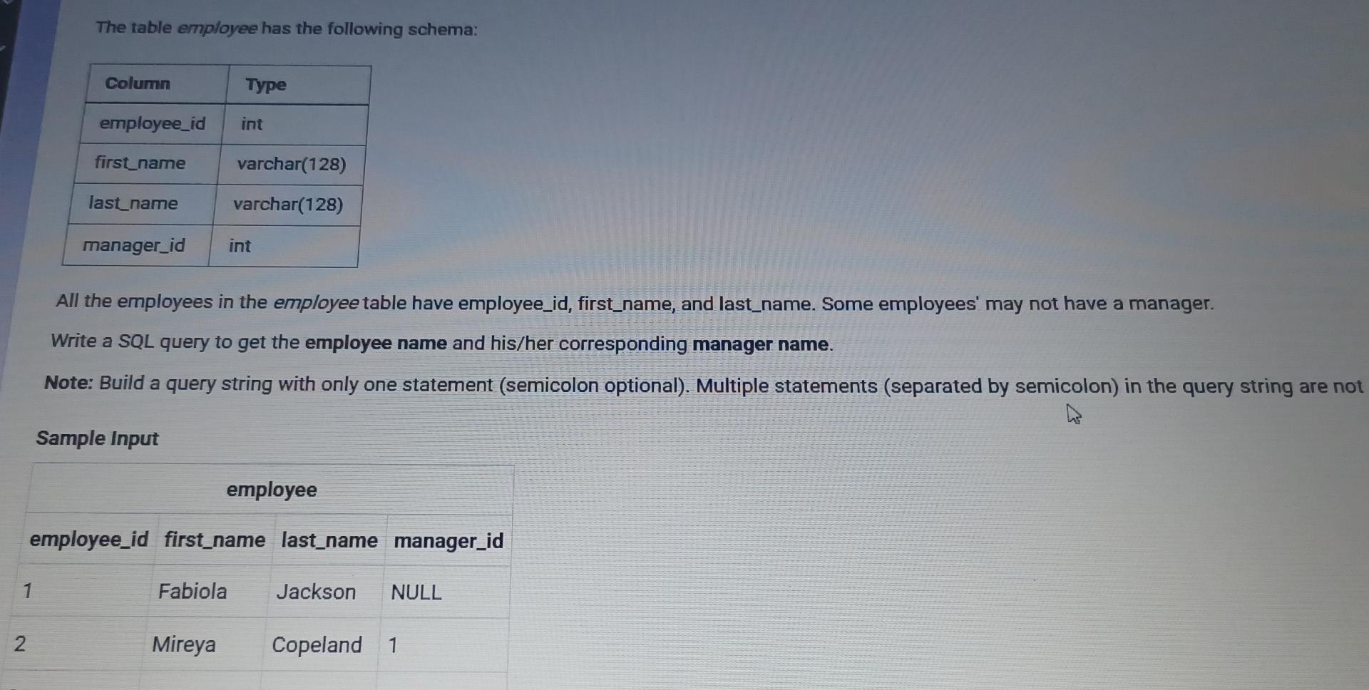 Solved The table employee has the following schema: | Chegg.com