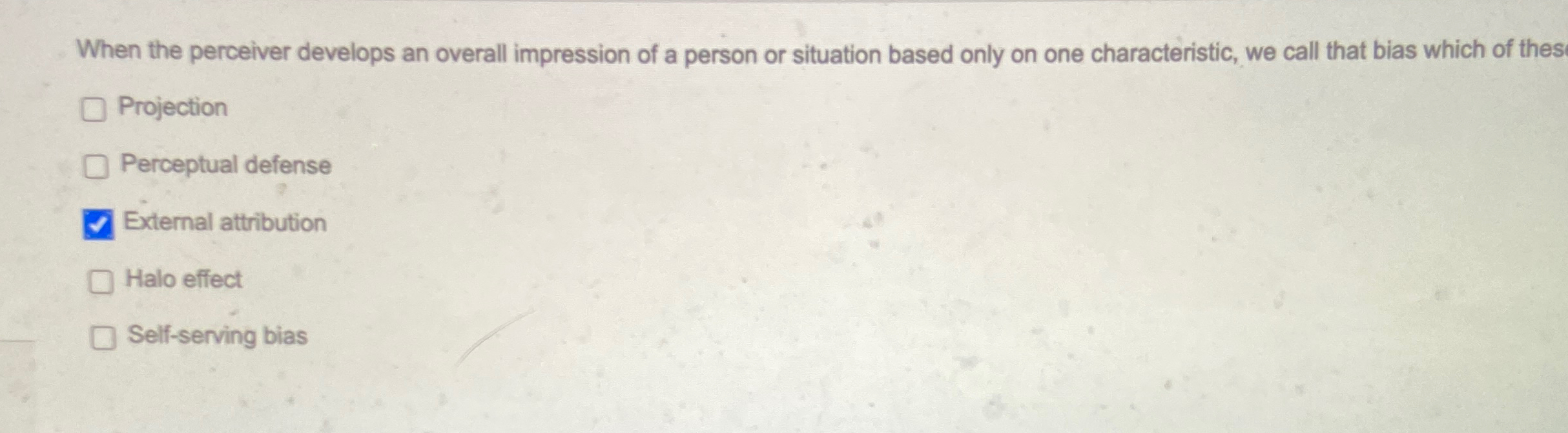 Solved When the perceiver develops an overall impression of | Chegg.com