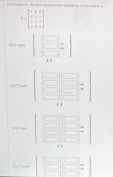 Solved Find bases for the four fundamental subspaces of the | Chegg.com