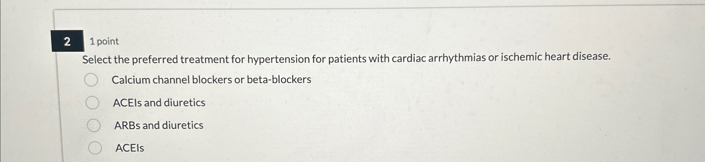 Solved 21 ﻿pointSelect the preferred treatment for | Chegg.com