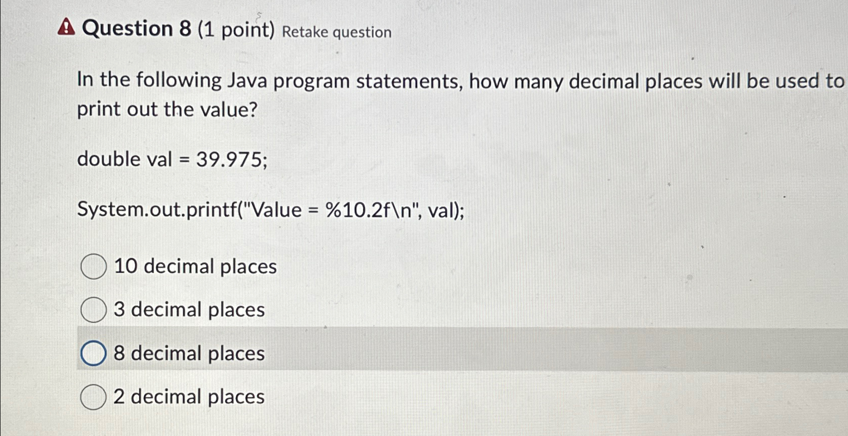 Solved 4 ﻿Question 8 (1 ﻿point) ﻿Retake questionIn the | Chegg.com