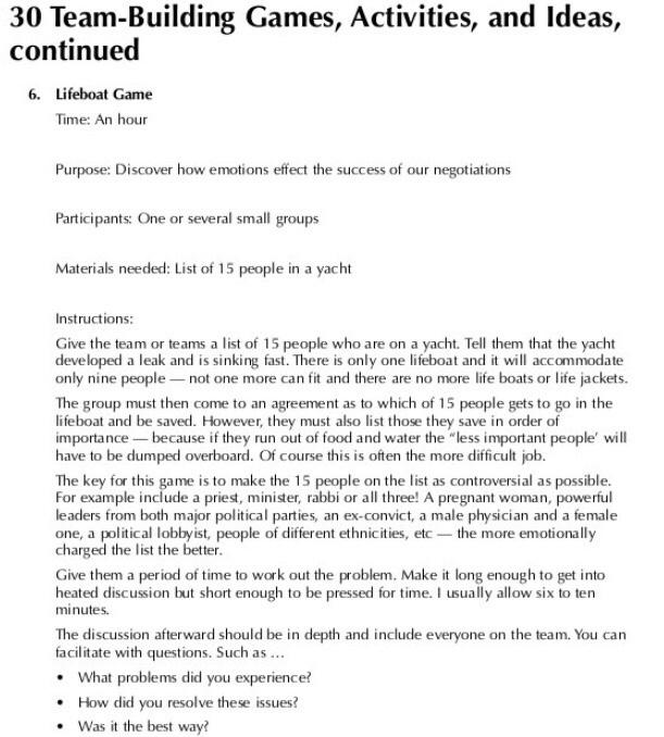 Solved 30 Team-Building Games, Activities, and Ideas, | Chegg.com