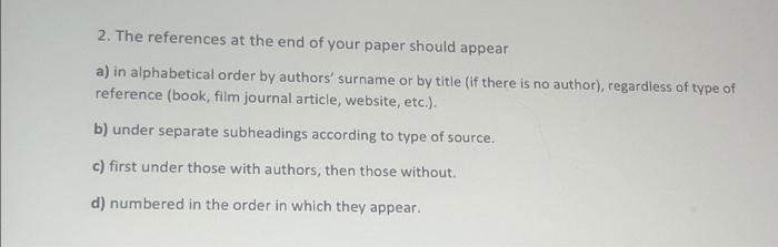 Solved Answer the following question about APA format in a | Chegg.com