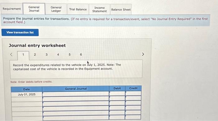 Solved repare the journal entries for transactions. (If no | Chegg.com