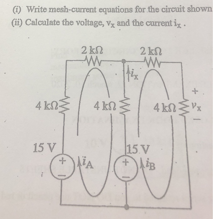Solved (1) Write mesh-current equations for the circuit | Chegg.com