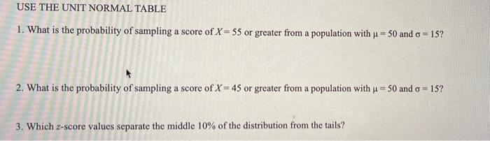 Solved USE THE UNIT NORMAL TABLE 1. What is the probability | Chegg.com