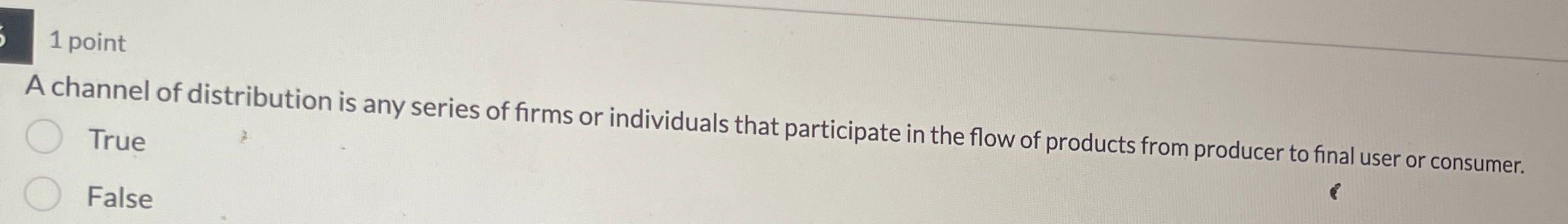 Solved 1 ﻿pointA channel of distribution is any series of | Chegg.com
