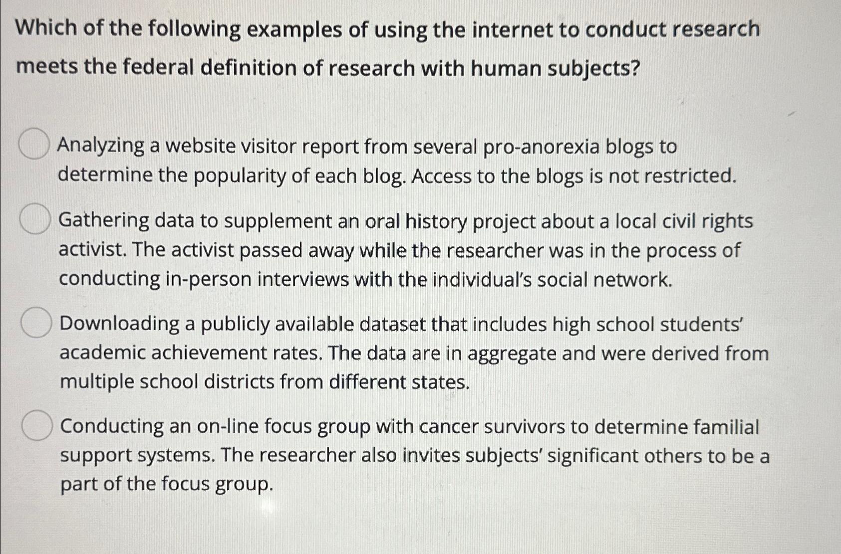 Solved Which of the following examples of using the internet | Chegg.com