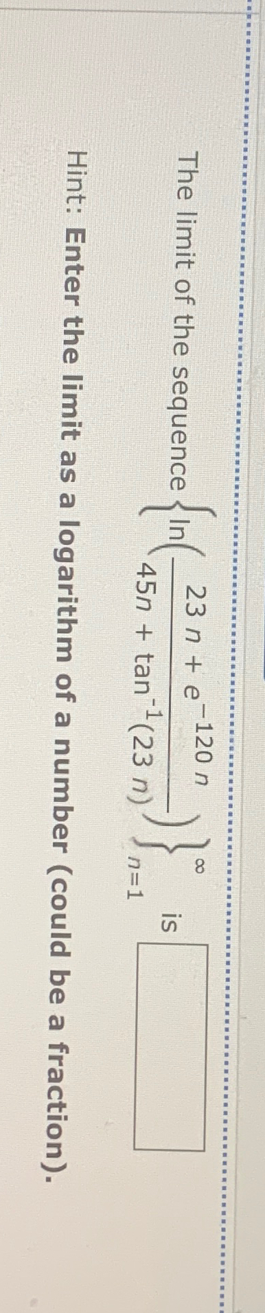 Solved The limit of the sequence | Chegg.com