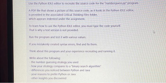 Solved Use the Python IDLE editor to recreate the source | Chegg.com
