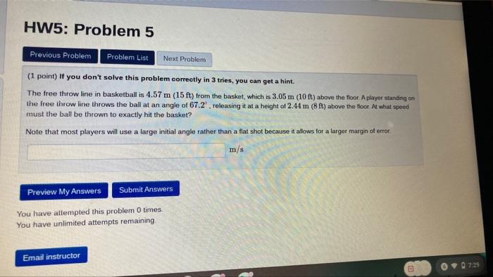 Solved HW5: Problem 5 Previous Problem Problem List Next | Chegg.com