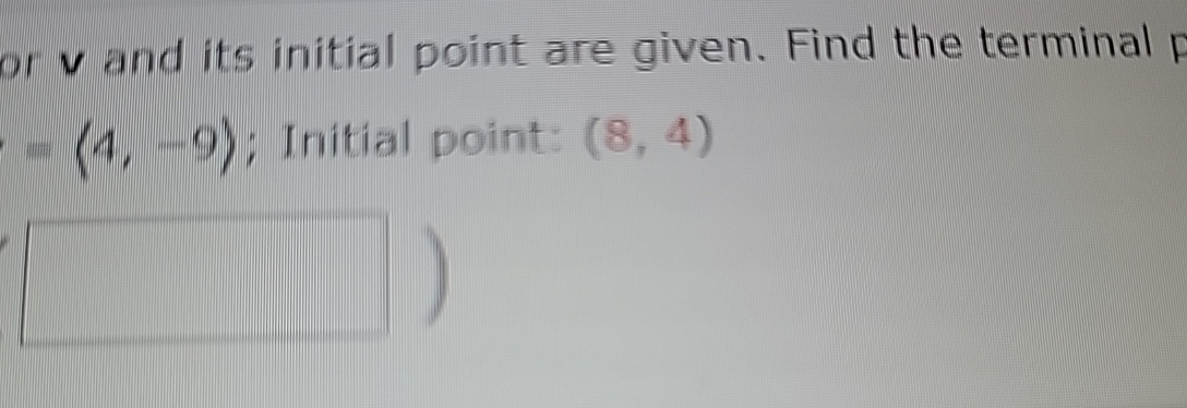 Solved v ﻿and its initial point are given. Find the terminal | Chegg.com