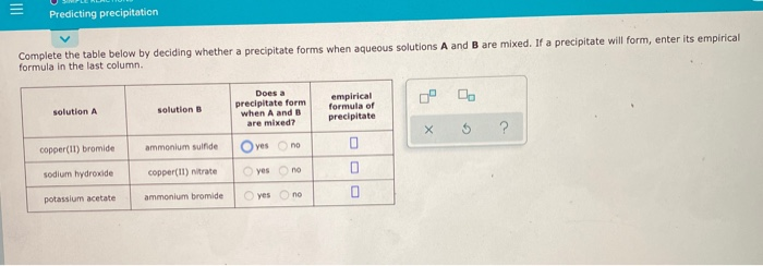 Solved Predicting precipitation Complete the table below by | Chegg.com