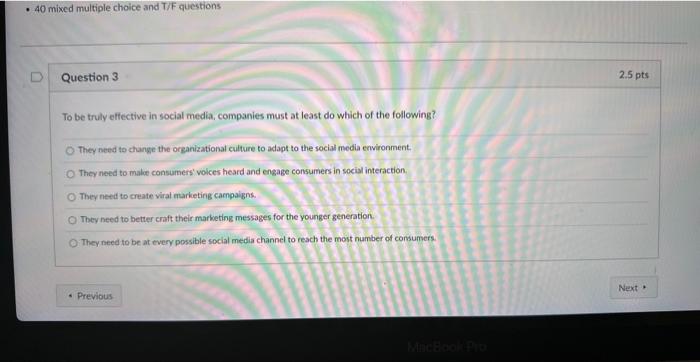 Solved - 40 mixed multiple choice and T/F questions Question | Chegg.com