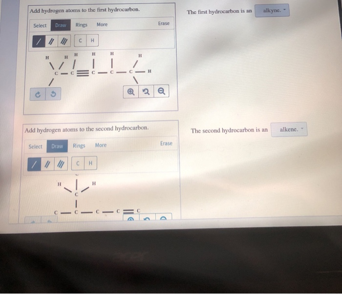 Solved Add hydrogen atoms to the first hydrocarbon. The | Chegg.com