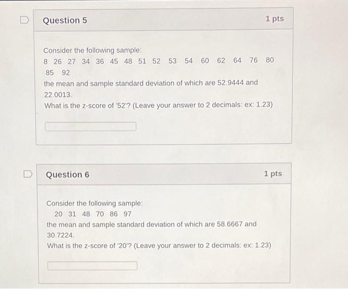 Solved Consider the following sample: | Chegg.com