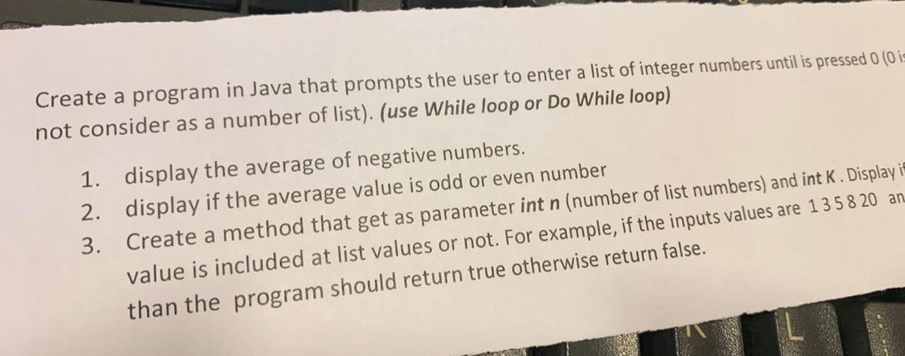 Solved Create a program in Java that prompts the user to | Chegg.com