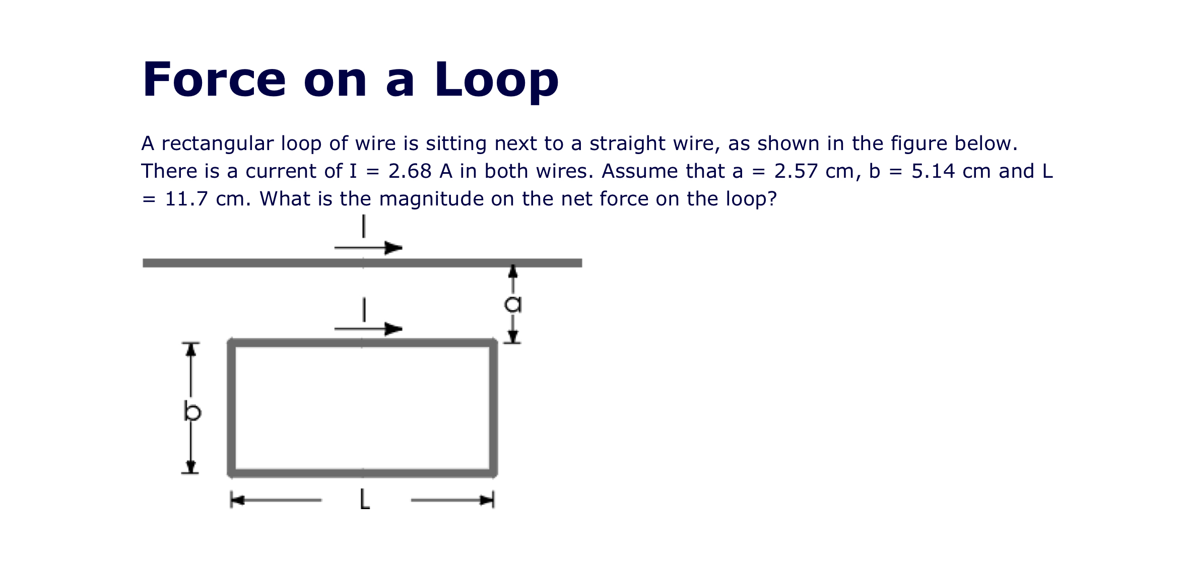Solved Force on a LoopA rectangular loop of wire is sitting | Chegg.com