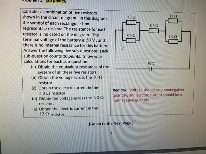 Solved Consider a combination of five resistors shown in the | Chegg.com