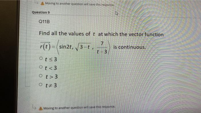 Solved Find all the values of t at which the vector function | Chegg.com