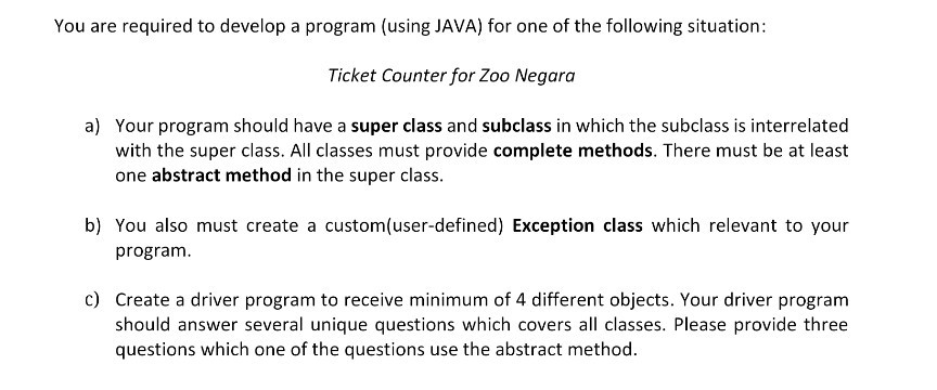 Solved You are required to develop a program (using JAVA) | Chegg.com