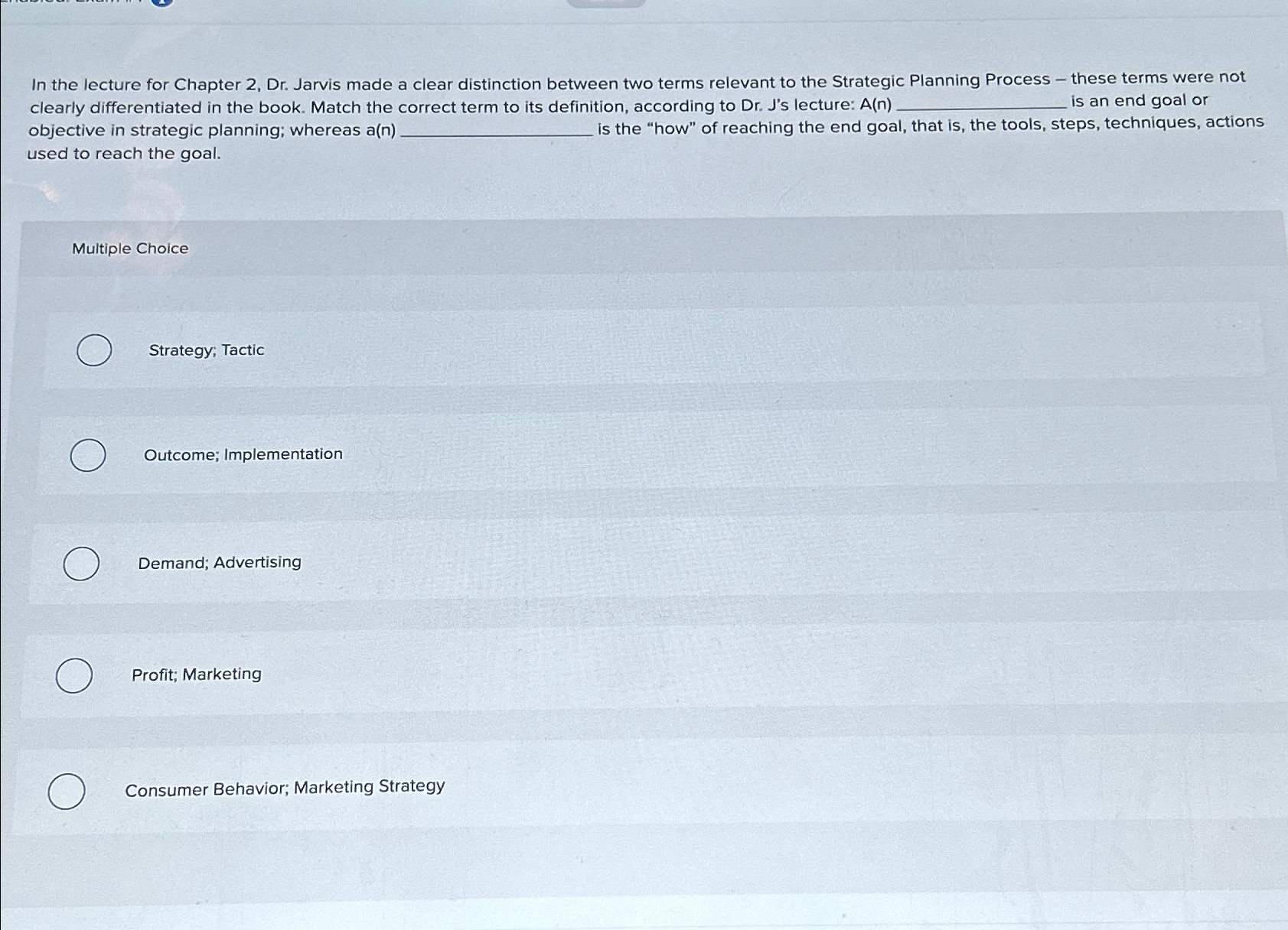 Solved In the lecture for Chapter 2, ﻿Dr. ﻿Jarvis made a | Chegg.com