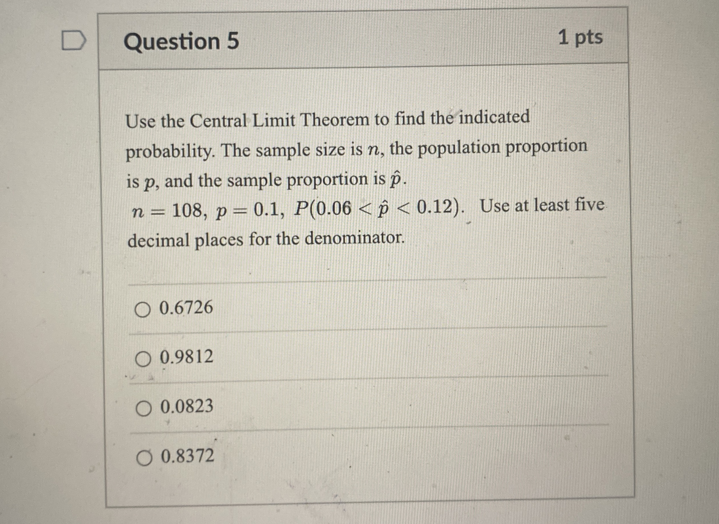 Solved Question 51 ﻿ptsUse the Central Limit Theorem to find | Chegg.com