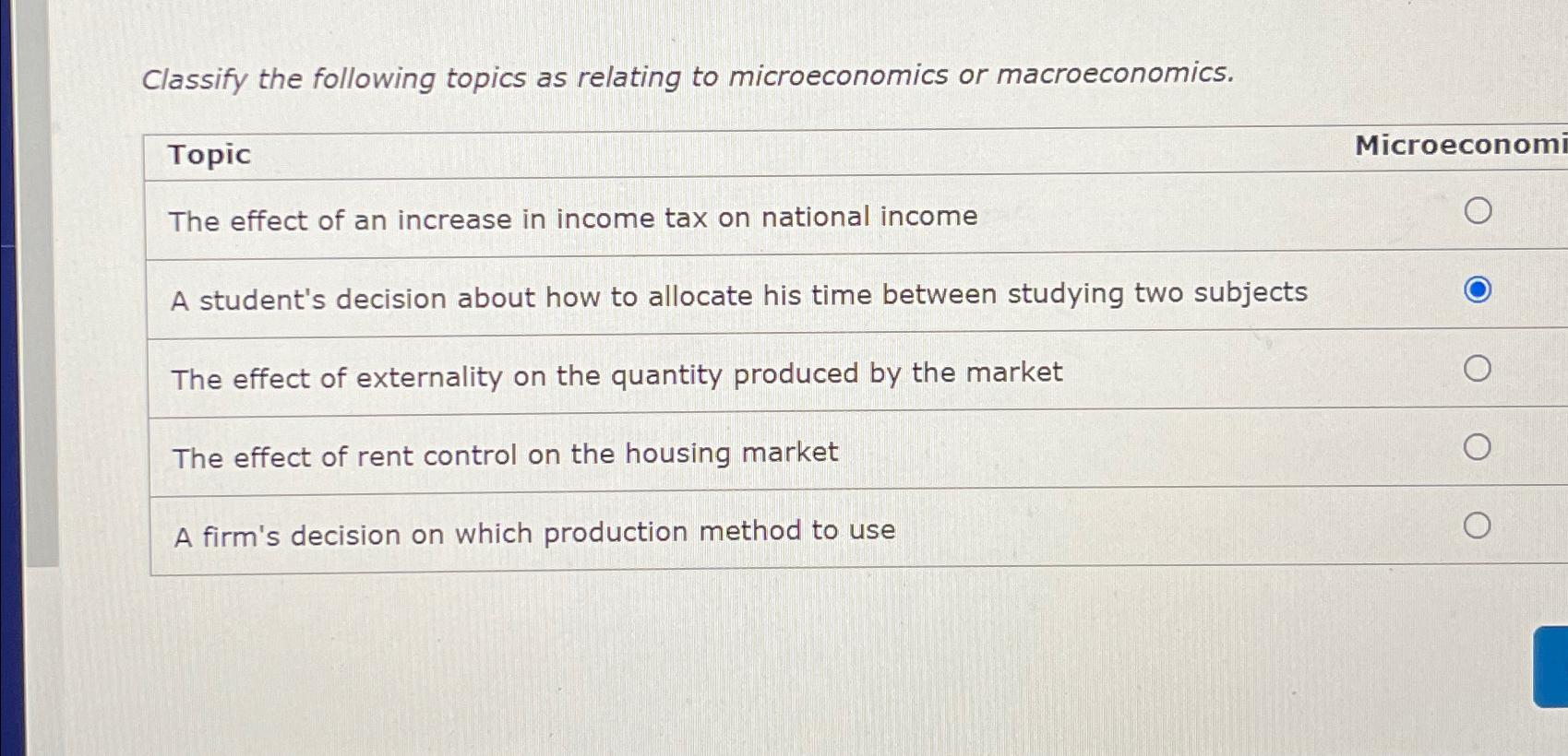 Solved Classify the following topics as relating to | Chegg.com