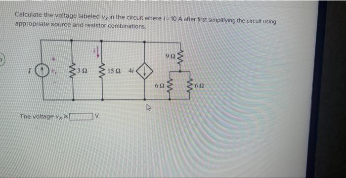 Solved Caiculate the voltage labeled vx in the circuit where | Chegg.com