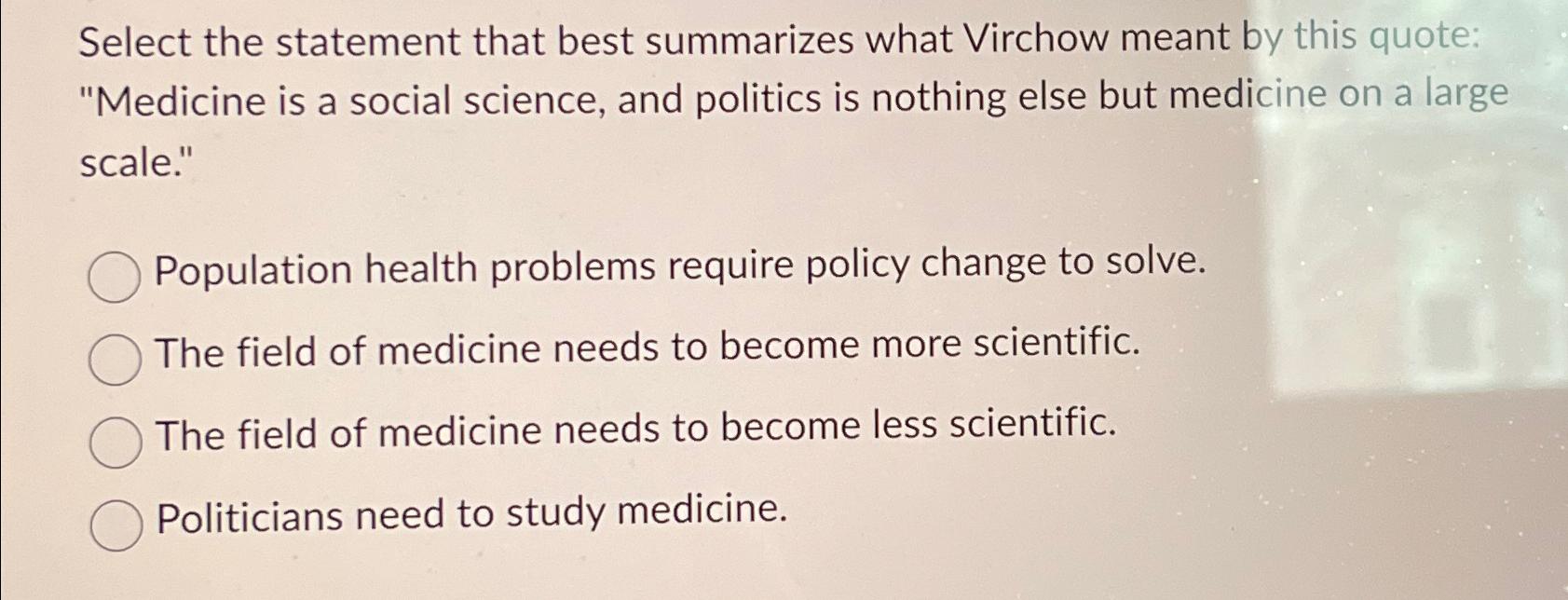 Solved Select the statement that best summarizes what | Chegg.com