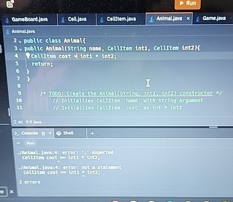 initialize cell item 'cost' as int * ﻿int2 | Chegg.com