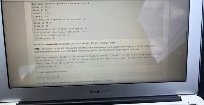 5. 19 Programming Lab 2: Grade Calculator With | Chegg.com