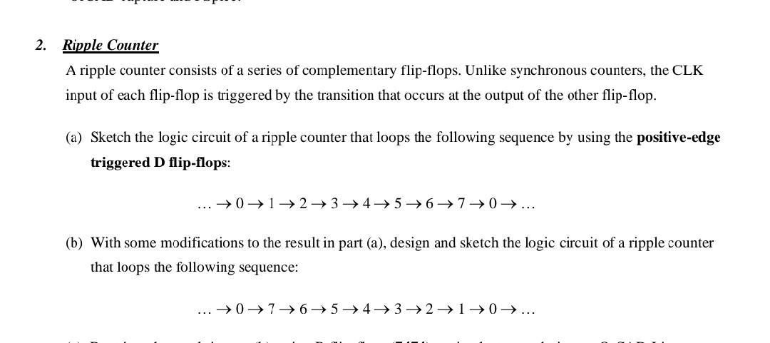 Solved Ripple Counter A ripple counter consists of a series | Chegg.com