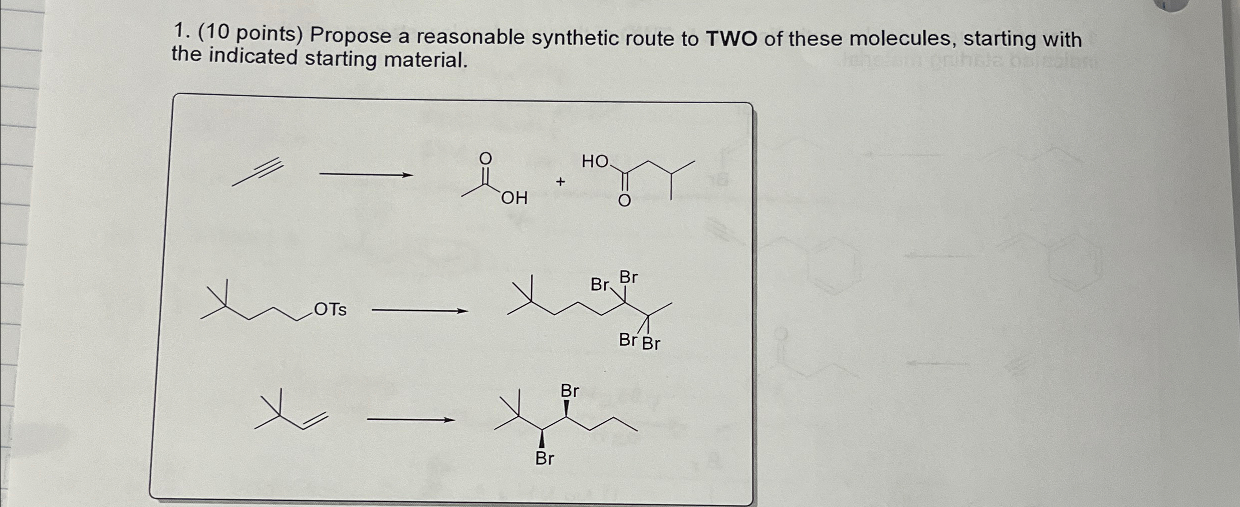 Solved (10 ﻿points) ﻿Propose a reasonable synthetic route to | Chegg.com